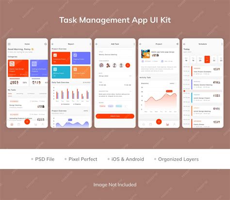 Premium Psd Task Management App Ui Kit