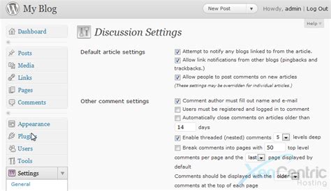 How To Configure Your Settings In WordPress XenCentric Hosting