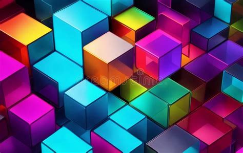 A Colorful Cube Blocks Generative Ai Illustration Stock Illustration Illustration Of