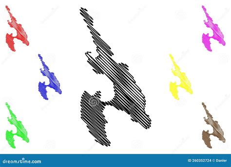 Ko Phi Phi Don Island Kingdom Of Thailand Siam Indian Ocean Phi Phi Archipelago Map Vector