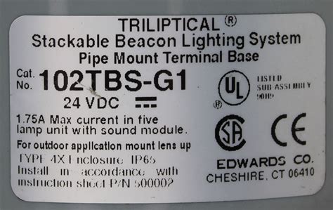 Edwards Co 102tbs G1 Triliptical Stackable Beacon Base