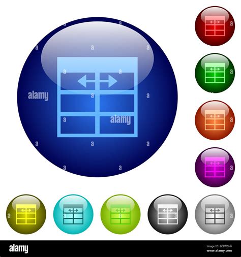 set of color spreadsheet adjust table column width glass web buttons