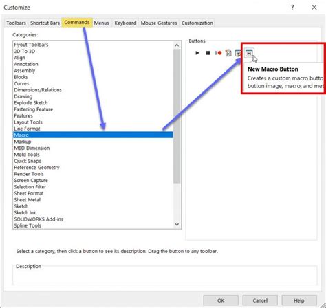 How To Create And Add Solidworks Macro Buttons To Your Toolbars