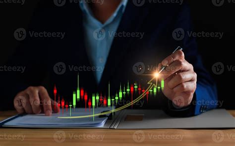 Economic Analysis Concept Businessman Analyze Graph Growth Of Business