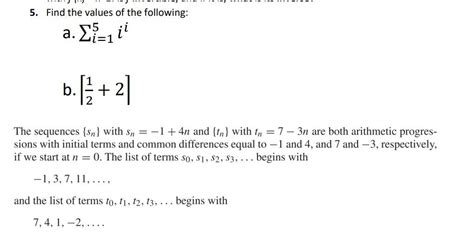 Solved 5 Find The Values Of The Following A I 15ii B Chegg Com