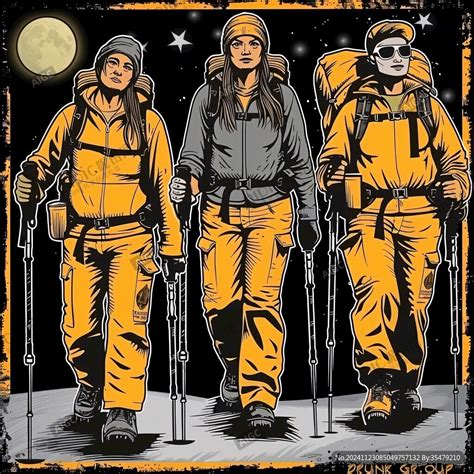 Ai创作图探险服 登山装 户外服设计 拿登山杖的儿童 探路者 徒步者素材 登山服 登山队员 探险中队 登山插图 徒步海报 登山爱好 登山妹 户外服装设计 登山插画 昵图网