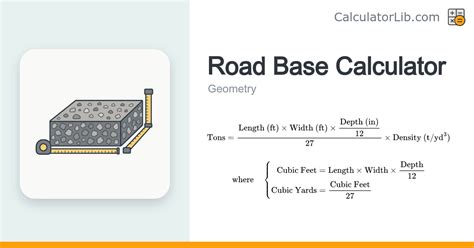Road Base Calculator — Tons And Cubic Yards Calculatorlib