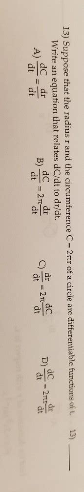 Solved 13 13 Suppose That The Radius R And The Chegg Com
