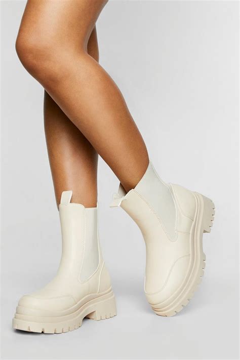 Wide Fit Chunky Wave Sole Chelsea Boots Boohoo Uk