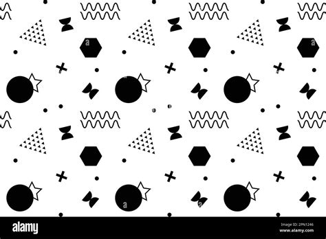 Abstract Geometric Shapes Background Seamless Pattern Elements Retro Style Texture Pattern