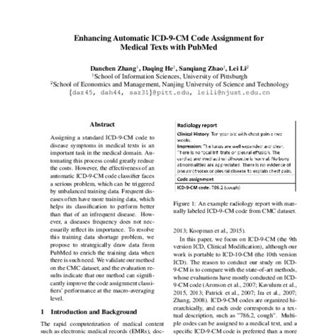 Enhancing Automatic Icd 9 Cm Code Assignment For Medical Texts With Pubmed Acl Anthology