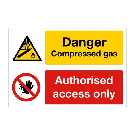 Danger Compressed Gas Authorised Access Only Sign British Safety Signs