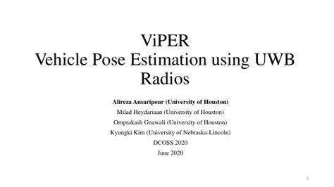 [ppt] Vehicle Pose Estimation Using Uwb Radios Alireza Ansaripour Powerpoint Presentation 774097