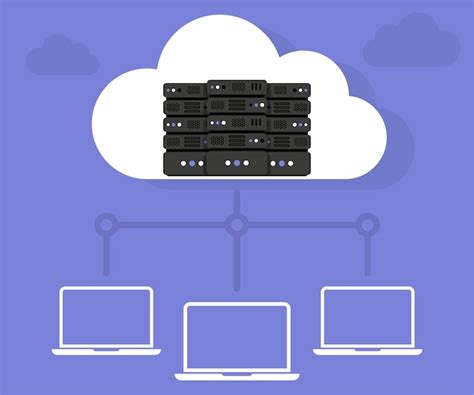 Premium Vector Data Hosting Servers Connected To Cloud Cloud Data Storage Data Storage Network
