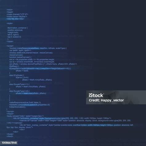 Creative Vector Illustration Of Programming Html Code On Computer Screen Isolated On Background