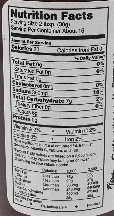 Rudy S Bbq Sauce Nutrition Facts Besto Blog
