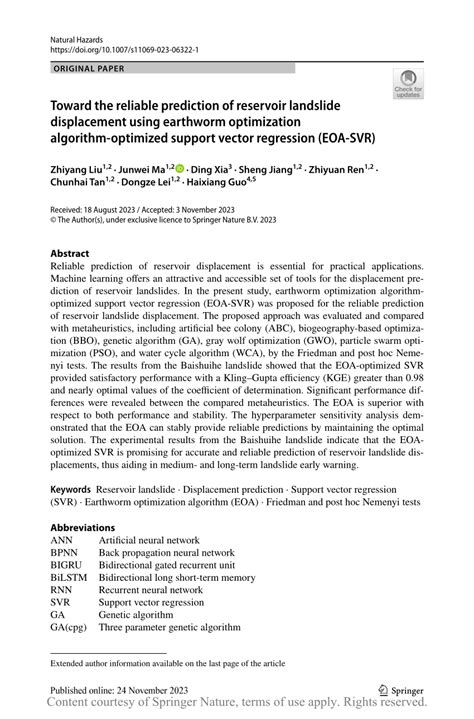 Toward The Reliable Prediction Of Reservoir Landslide Displacement