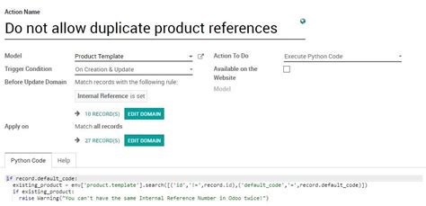 Automated Action To Prevent Duplicates Odoo Tricks And Tips