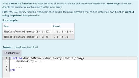 Solved Write A Matlab Function That Takes An Array Of Any
