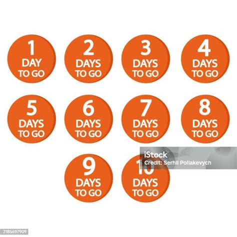 카운트다운 타이머 아이콘 1부터 10까지의 숫자 문자를 보낼 대담한 날 주황색 원형 배경입니다 0명에 대한 스톡 벡터 아트 및 기타 이미지 Istock