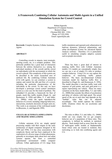 pdf a framework combining cellular automata and multi agents in a