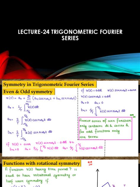 Lecture 18 Trigonometric Fourier Series Pdf