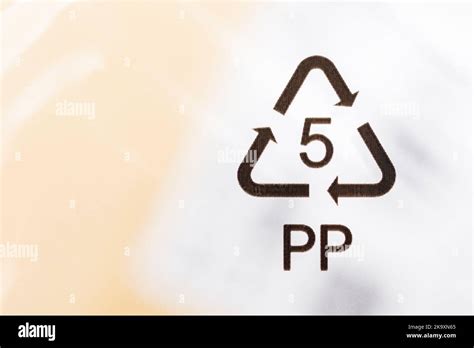 Macro Close Up Shot Of 05 Plastic Resin Code Resin Identification Code 5 For Polypropylene