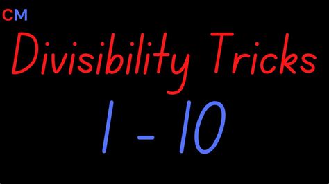 Divisibility Rules Part 1 Math Trick Youtube