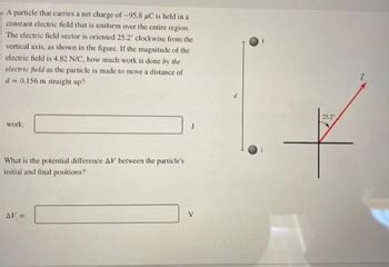 Answered A particle that carries a net charge of μC is held in a constant electric field