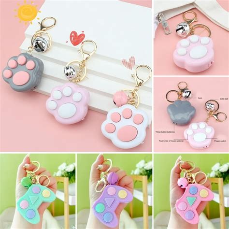 Walbest Mini Fidget Toy Key Chain Portable Lovely Funny Cat Paw Game
