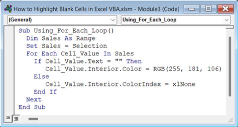Cách Tự động Highlight ô Trống Trong Excel Bằng Vba