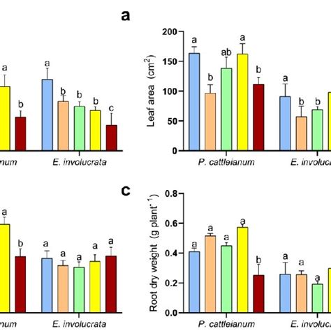 Mean Values Recorded For Total Root Length A Root Surface Area B Download Scientific
