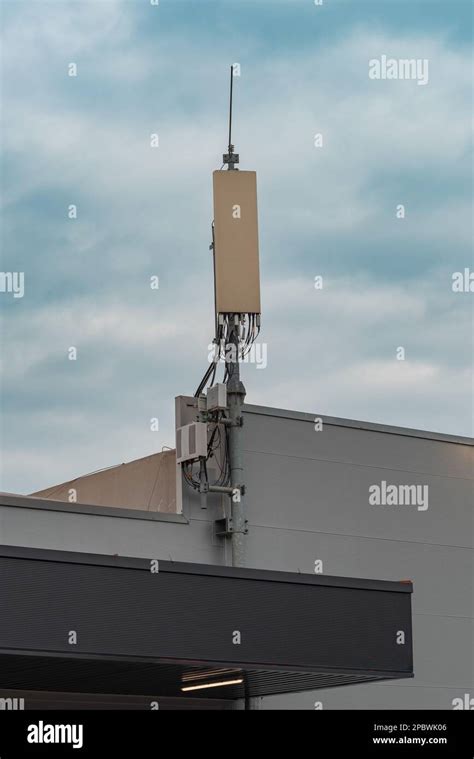 5g Connection Cellular Network Antenna Base Station On The Telecommunication Mast Communication