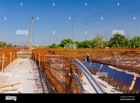 Steel Pipes For Introducing Cables Pulled Through Quadratic Reinforcement Mesh Placed For