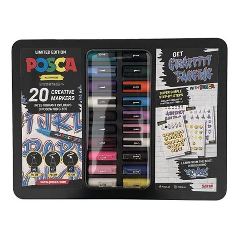 Posca Limited Edition Illustration Tin Gbbstationeryie