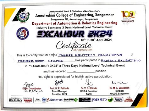 Abhijeet Pagare On Linkedin Robotics Engineering Excalibur Prec Avcoe