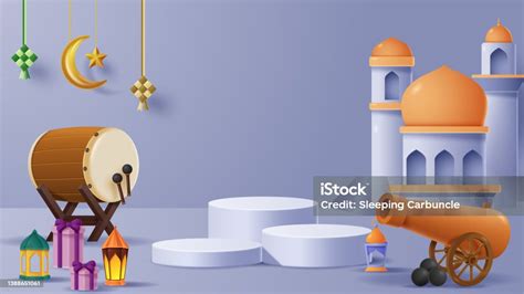 이슬람 전시 연단 장식 배경과 이슬람 장식 벡터 3d 일러스트레이션 케투팟에 대한 스톡 벡터 아트 및 기타 이미지 케투팟 금색 일러스트레이션 Istock
