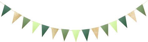 10 Ft Golden Green Triangle Banner Greenery Party Decor For New Year