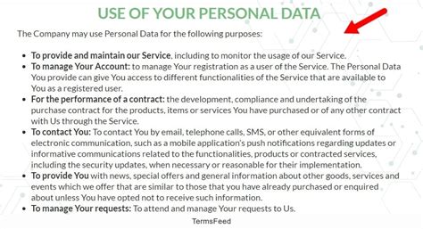 How Do We Use Your Information Clause In A Privacy Policy Termsfeed