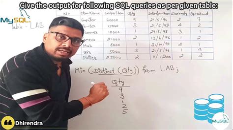 Mysql Numerical Question Part 2 How To Get Output With Max Min Avg Etc Youtube