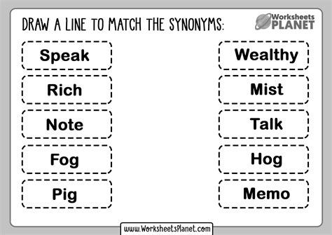 Synonyms Worksheets Pdf Worksheets Library