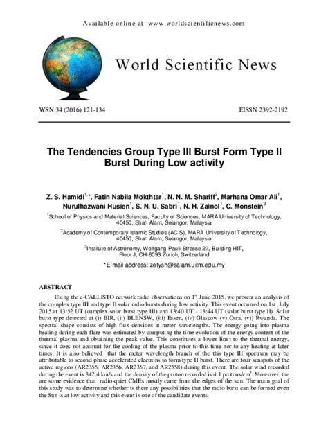Pdf The Tendencies Group Type Iii Burst Form Type Ii Burst During Low