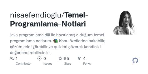 GitHub nisaefendioglu Temel Programlama Notlari Java programlama dili ile hazırlamış olduğum