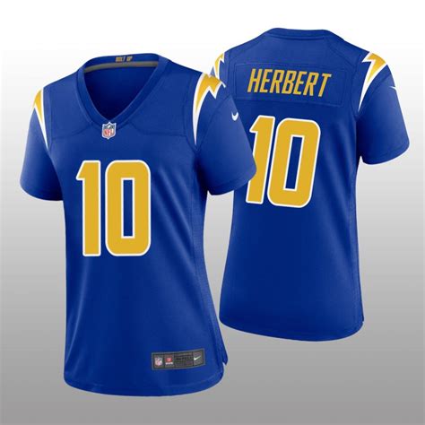Womens Justin Herbert Los Angeles Chargers Color Rush Jersey Royal Blue