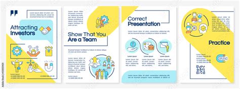 Attracting Investors Blue And Yellow Brochure Template Involve Funds Leaflet Design With
