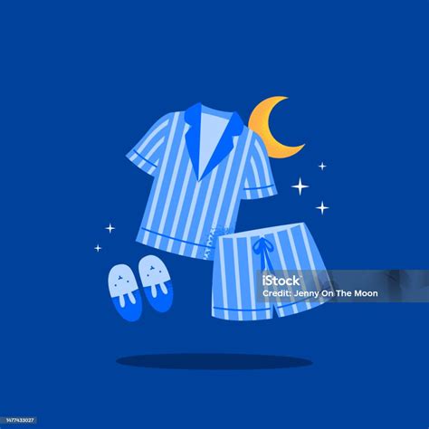 더 나은 수면을위한 귀엽고 편안한 잠옷 휴식 건강한 수면 개념 배경에 벡터 평면 그림입니다 파자마에 대한 스톡 벡터 아트 및 기타 이미지 Istock