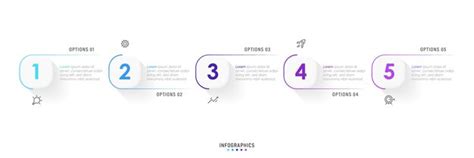 아이콘과 5가지 옵션 또는 단계가 있는 벡터 인포그래픽 레이블 디자인 템플릿입니다 프로세스에 사용할 수 있습니다 프리미엄 벡터