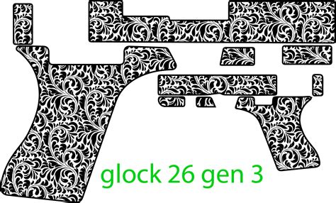 Glock Gen Hand Gun Design Seamless Abstract Scroll Patt Inspire Uplift
