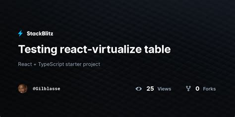 Testing React Virtualize Table Stackblitz