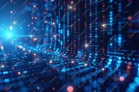 Premium Photo Blue Technology Background With Digital Data And Binary Code Illustration